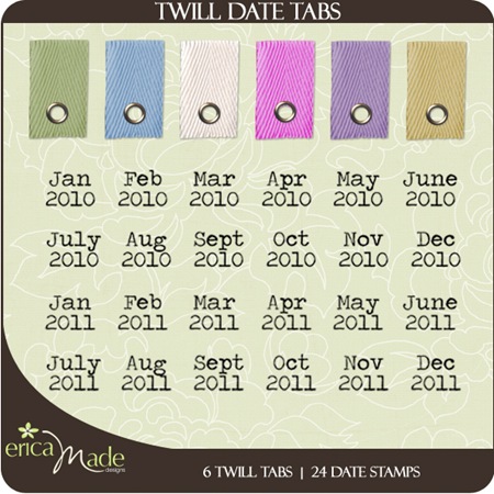 Digital Scrapbooking Freebie Twill Date Tabs - Confessions of a ...